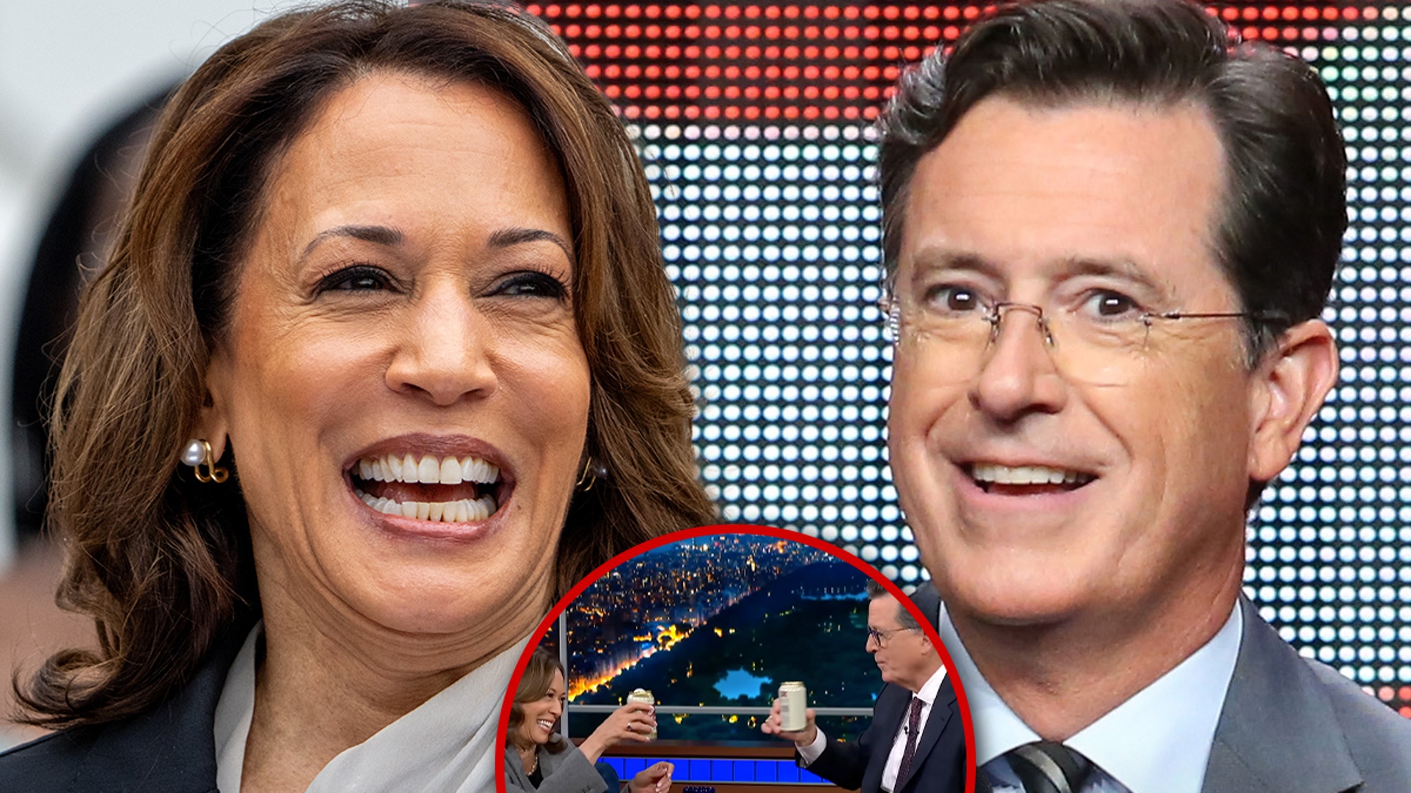 Kamala Harris Shares Beers With Stephen Colbert on his Late Night Show ...